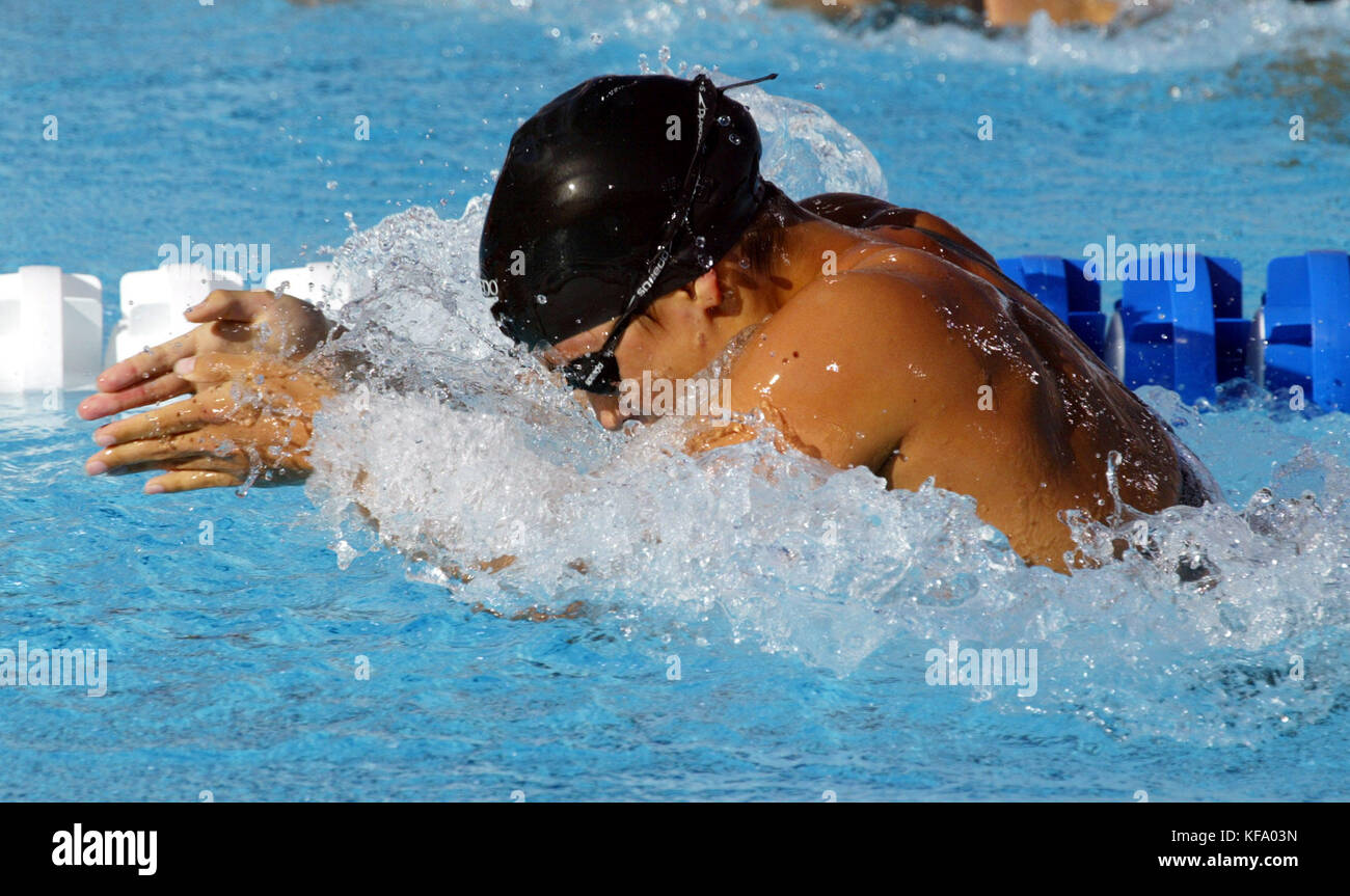 US swimmer Amanda Beard winning the women's 100 meter breaststroke at ...