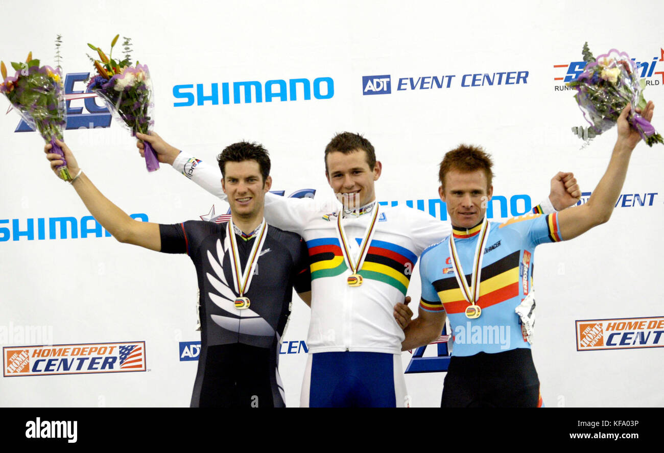Gold medalist Alex Rasmussen of Denmark, center, celebrates on the ...