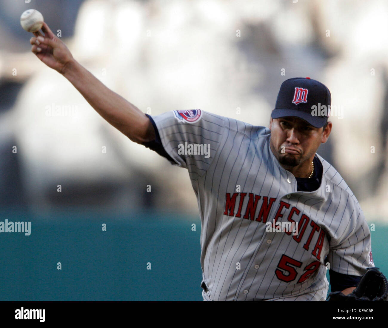 Minnesota Twins pitcher Carlos Silva throws against the Los Angeles ...