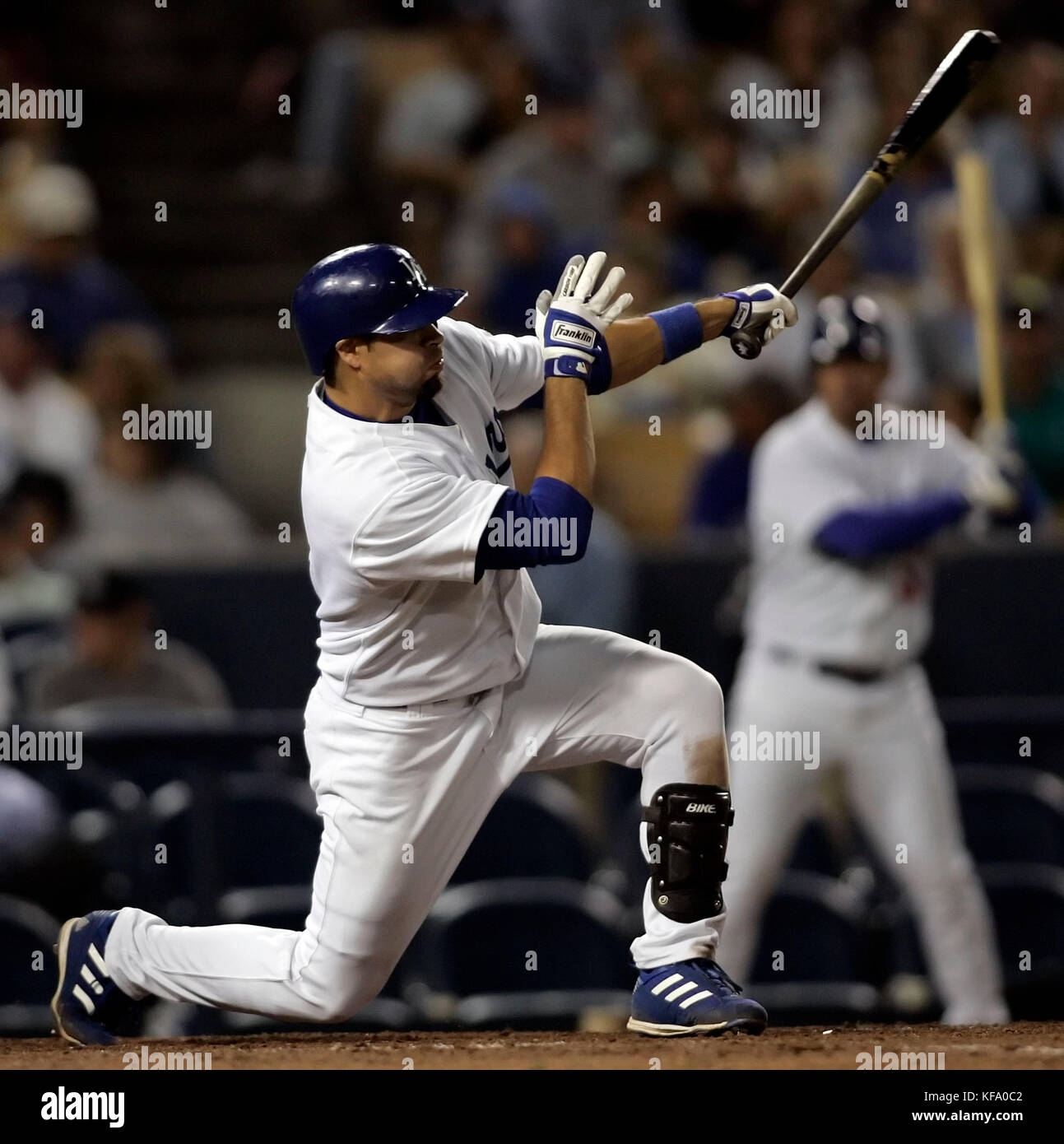 Los Angeles Dodgers' Jason Repko hits a three-run triple off Pittsburgh ...