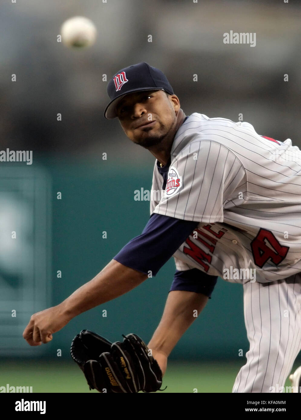 Minnesota Twins' Francisco Liriano pitches against the Los Angeles ...