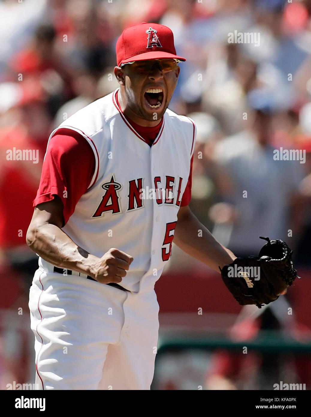 Los Angeles Angels relief pitcher Francisco Rodriguez celebrates after ...