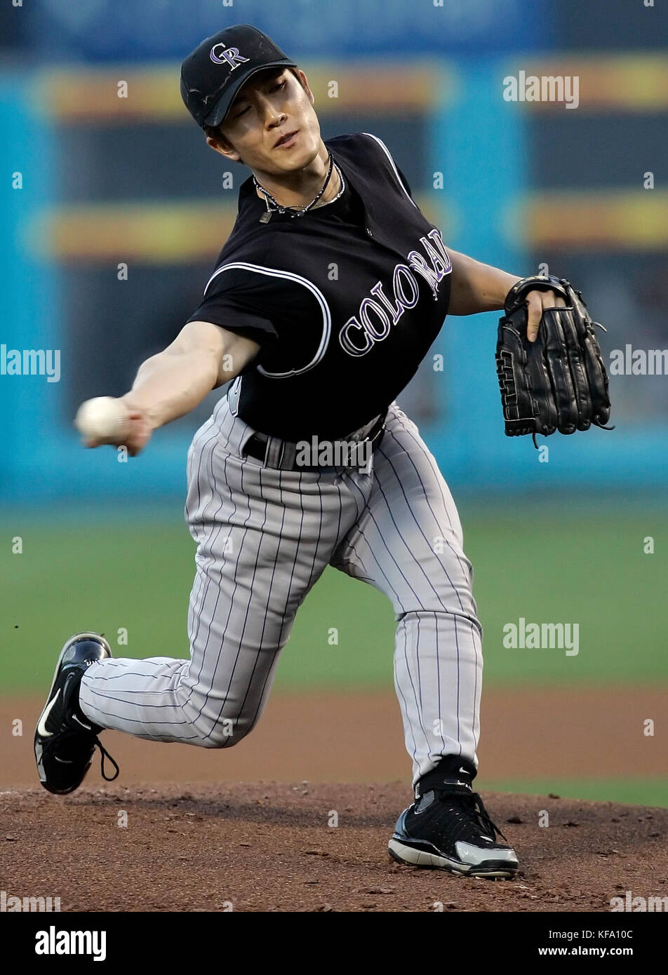Colorado Rockies' Byung-Hyun Kim, of South Korea, pitches against the ...
