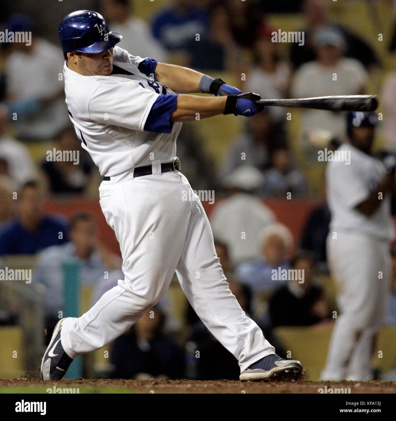 Los Angeles Dodgers' Russell Martin hits a home run off San Diego ...
