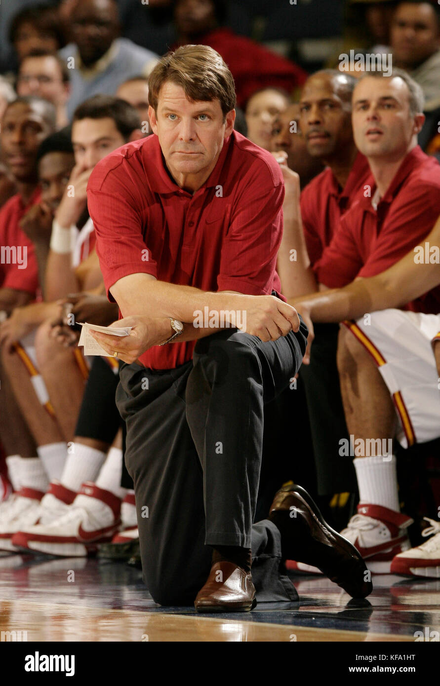 Southern California head coach Tim Floyd watches his team compete ...