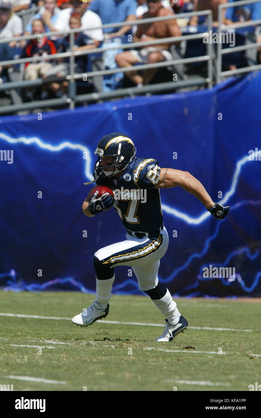 14 September 2003: Tim Dwight of the San Diego Chargers during a game ...