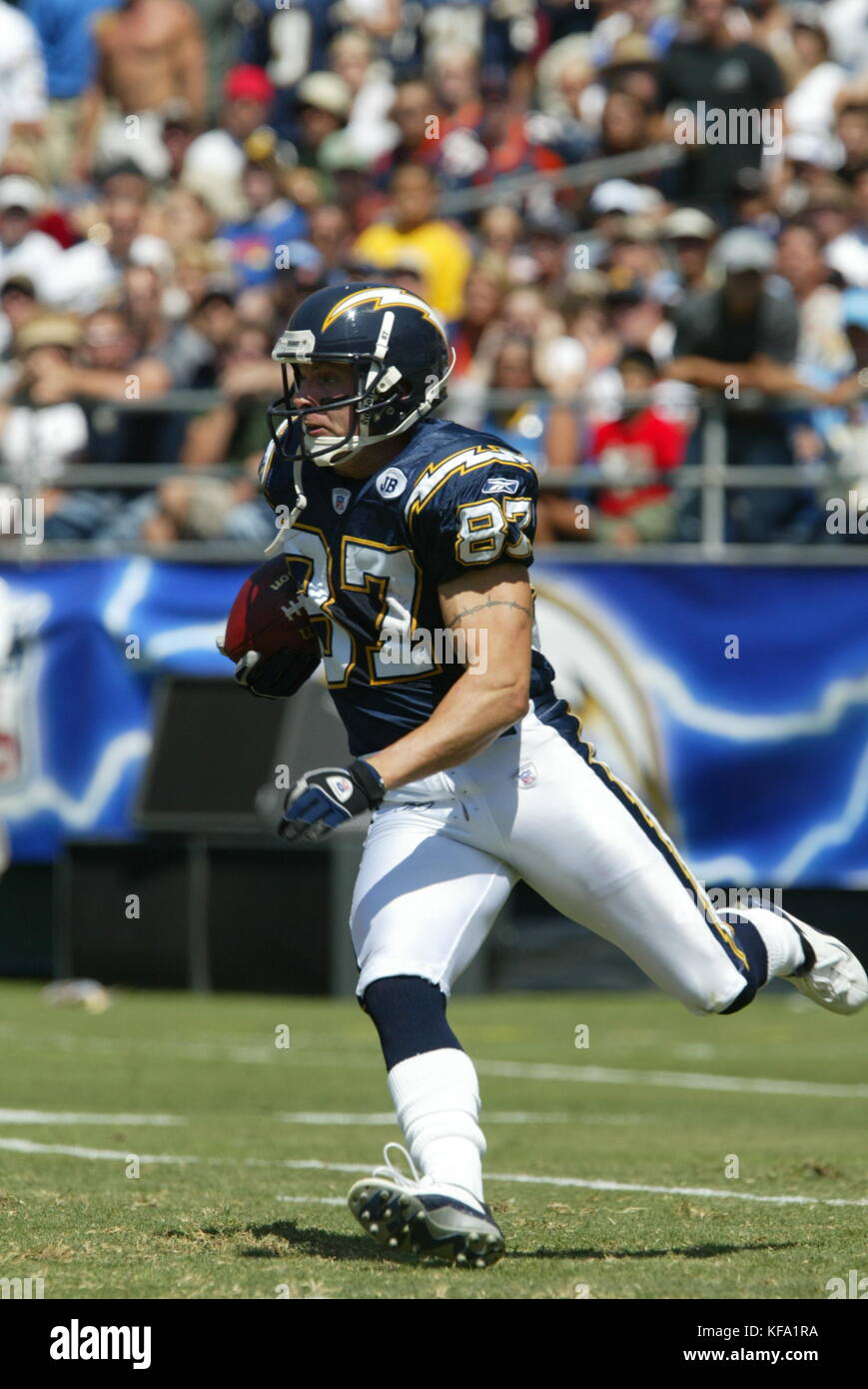 14 September 2003: Tim Dwight of the San Diego Chargers during a game ...