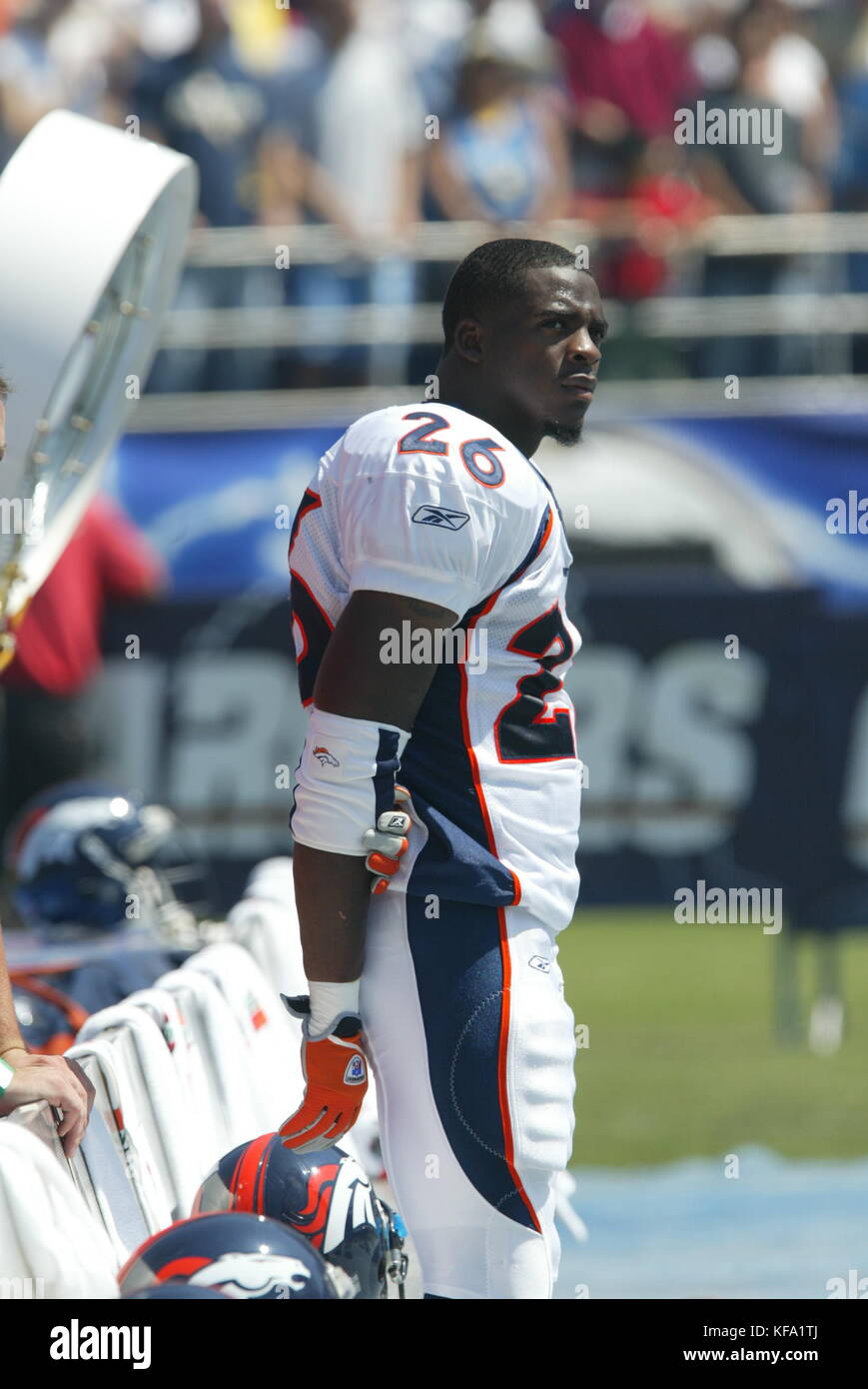 14 September 2003: Clinton Portis of the Denver Broncos before a game ...