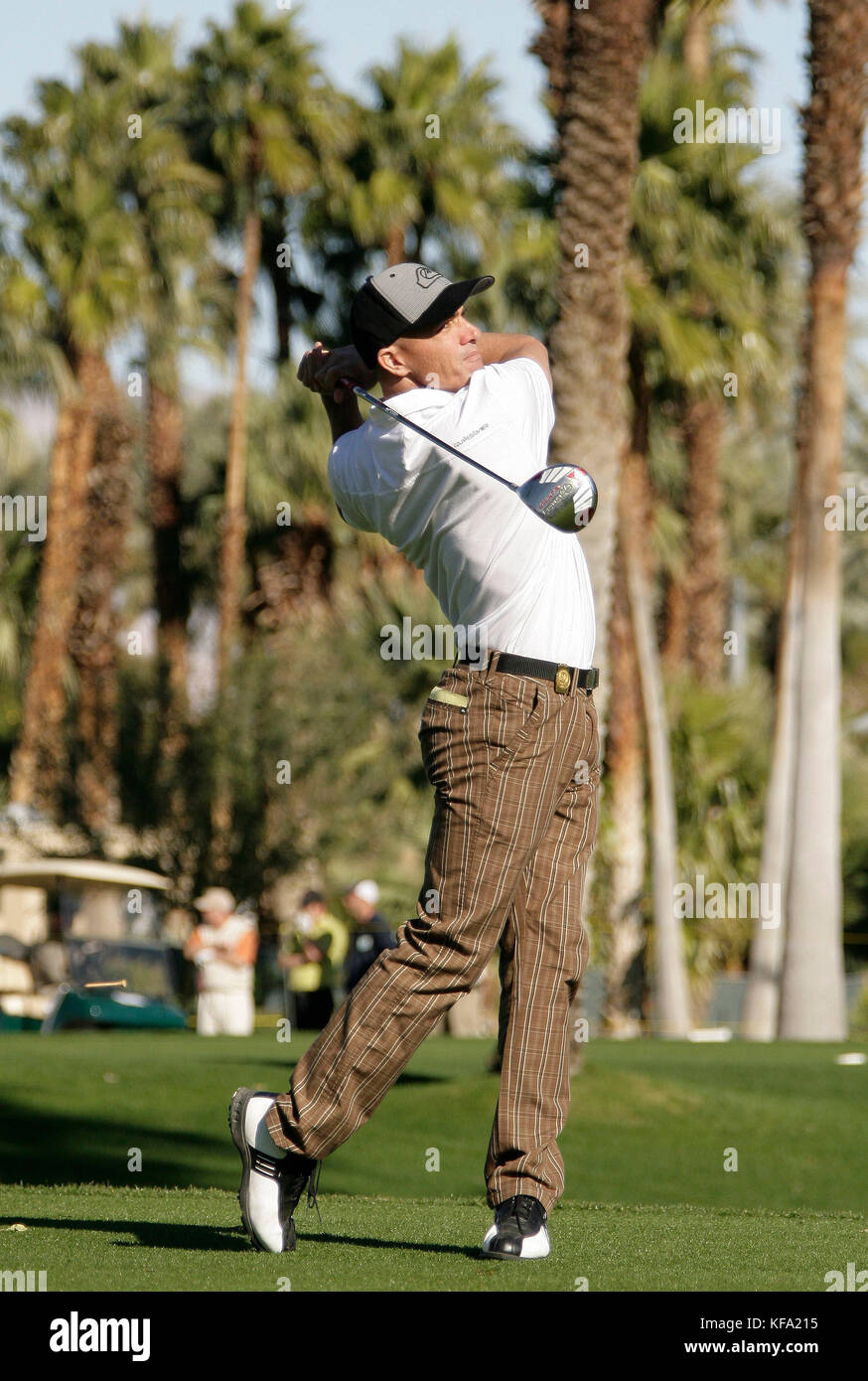 Pro surfer Kelly Slater during a round of golf at the Bob Hope Chrysler ...