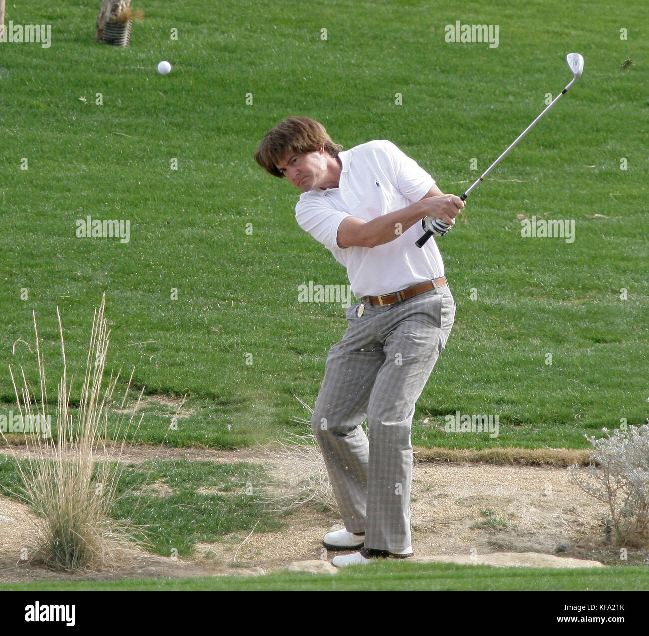 Actor Kyle Maclachlan plays golf at the Bob Hope Chrysler Classic at ...