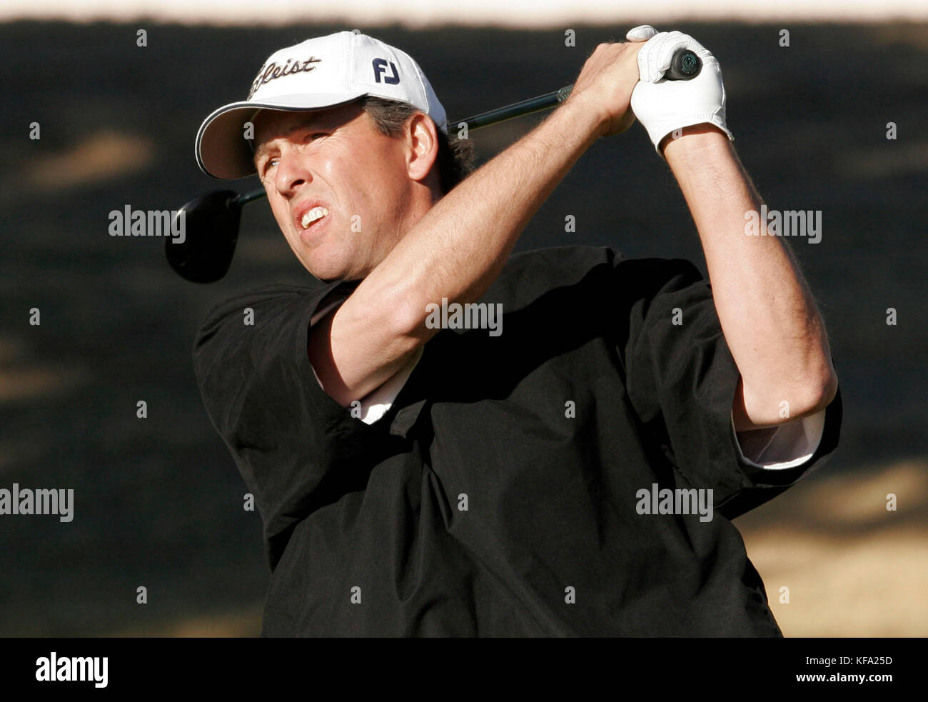 Golfer Jim Rutledge hits a tee shot on the 10th hole at the Jack ...