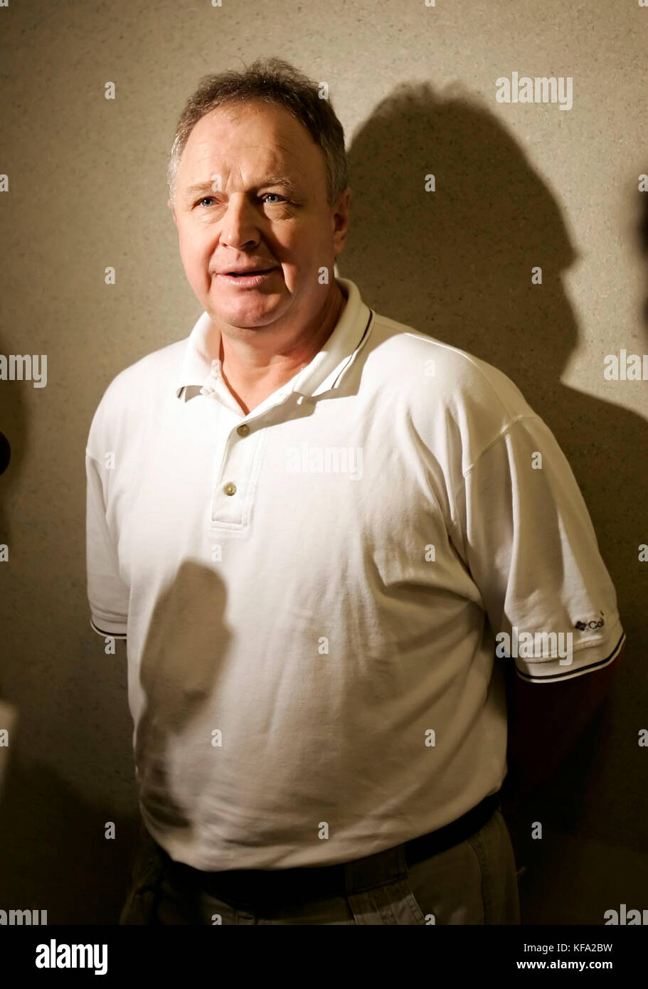 Anaheim Mighty Ducks head coach Randy Carlyle speaks to the media after ...