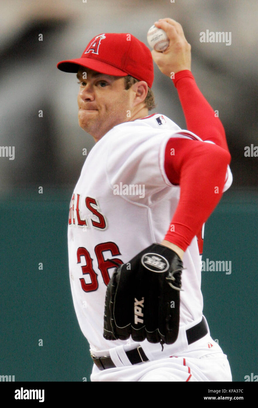 Los Angeles Angels pitcher Paul Byrd throws against the Oakland ...