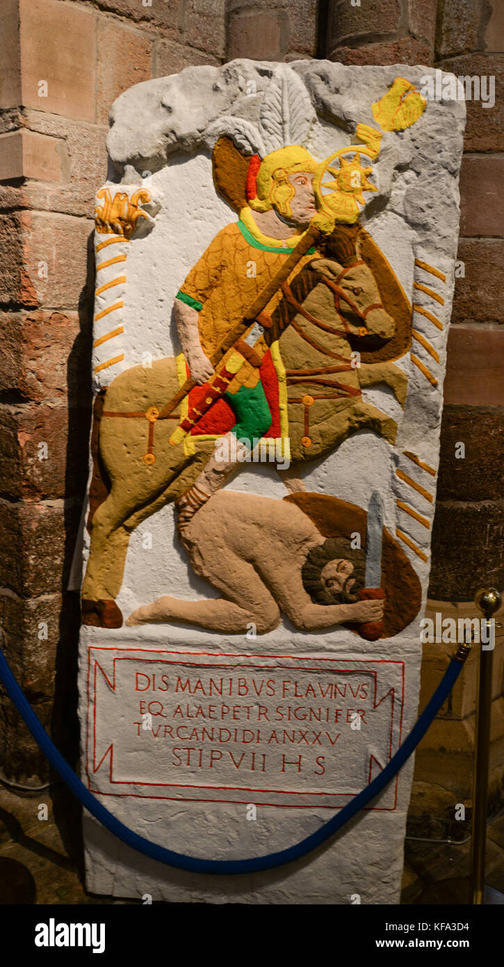 Roman Cavalry tombstone at Hexham Abbey to a Standard Bearer called ...