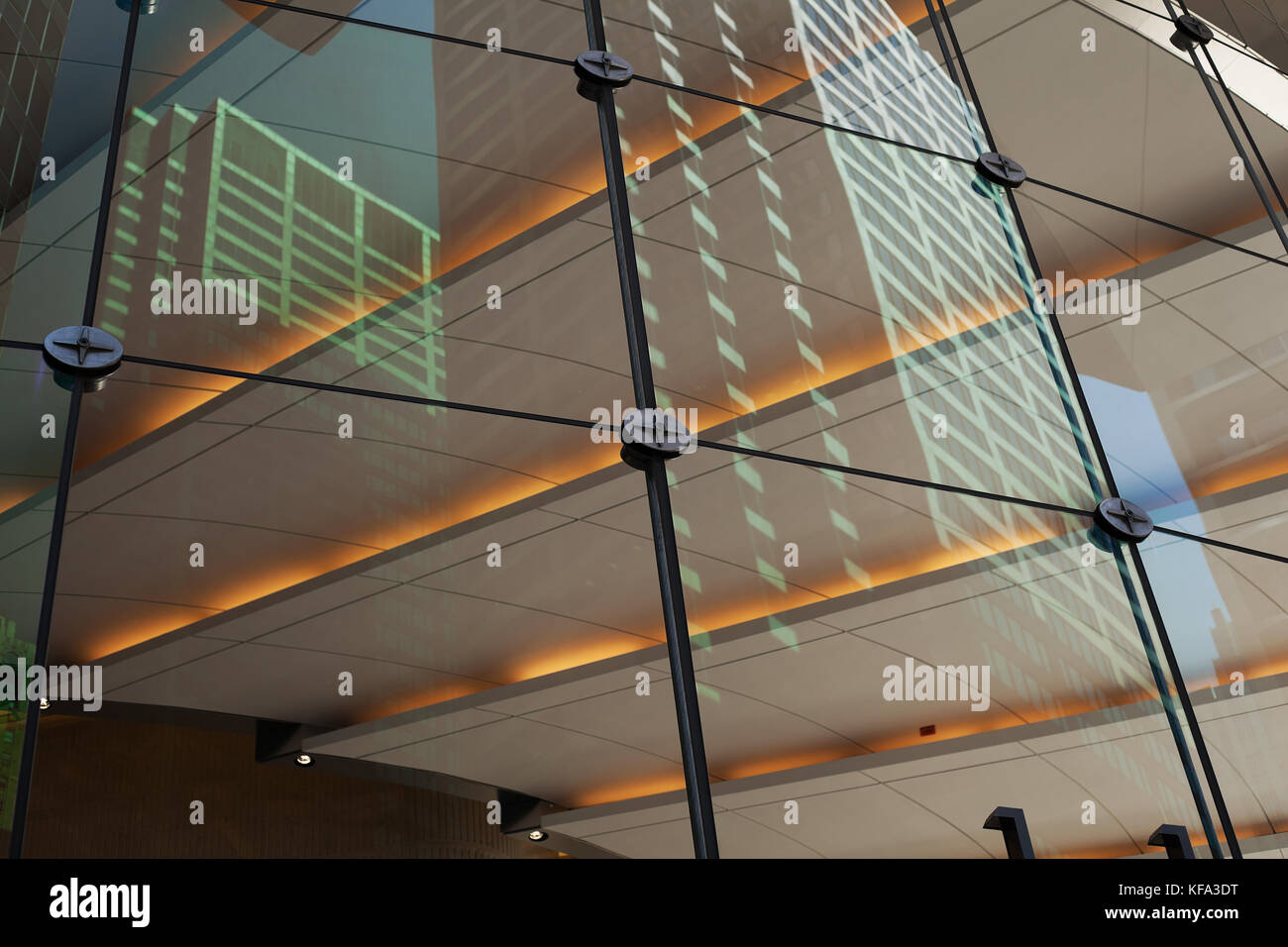 Closeup of glass exterior of modern building in Chicago Stock Photo - Alamy