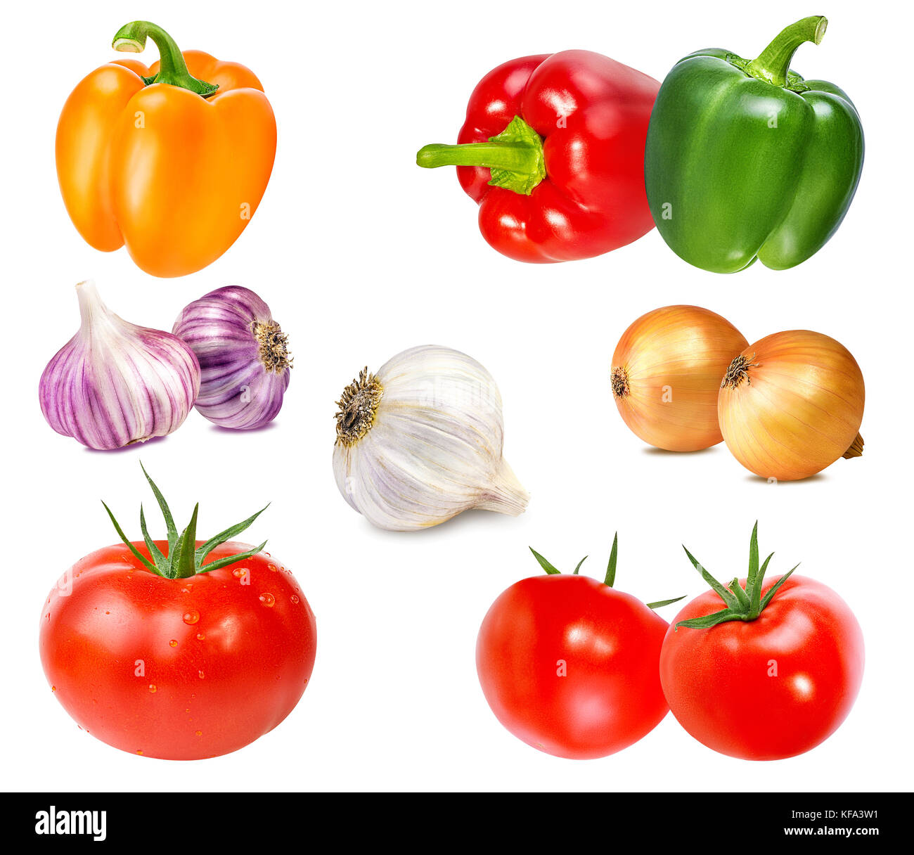 collection of vegetables isolated on white background Stock Photo - Alamy