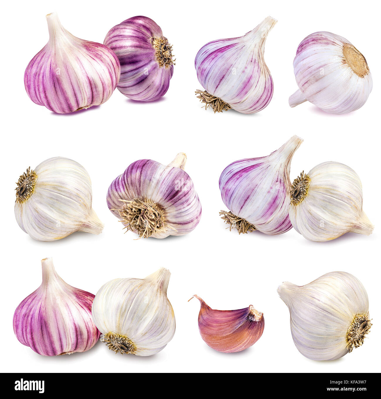 garlic isolated on white background Stock Photo - Alamy