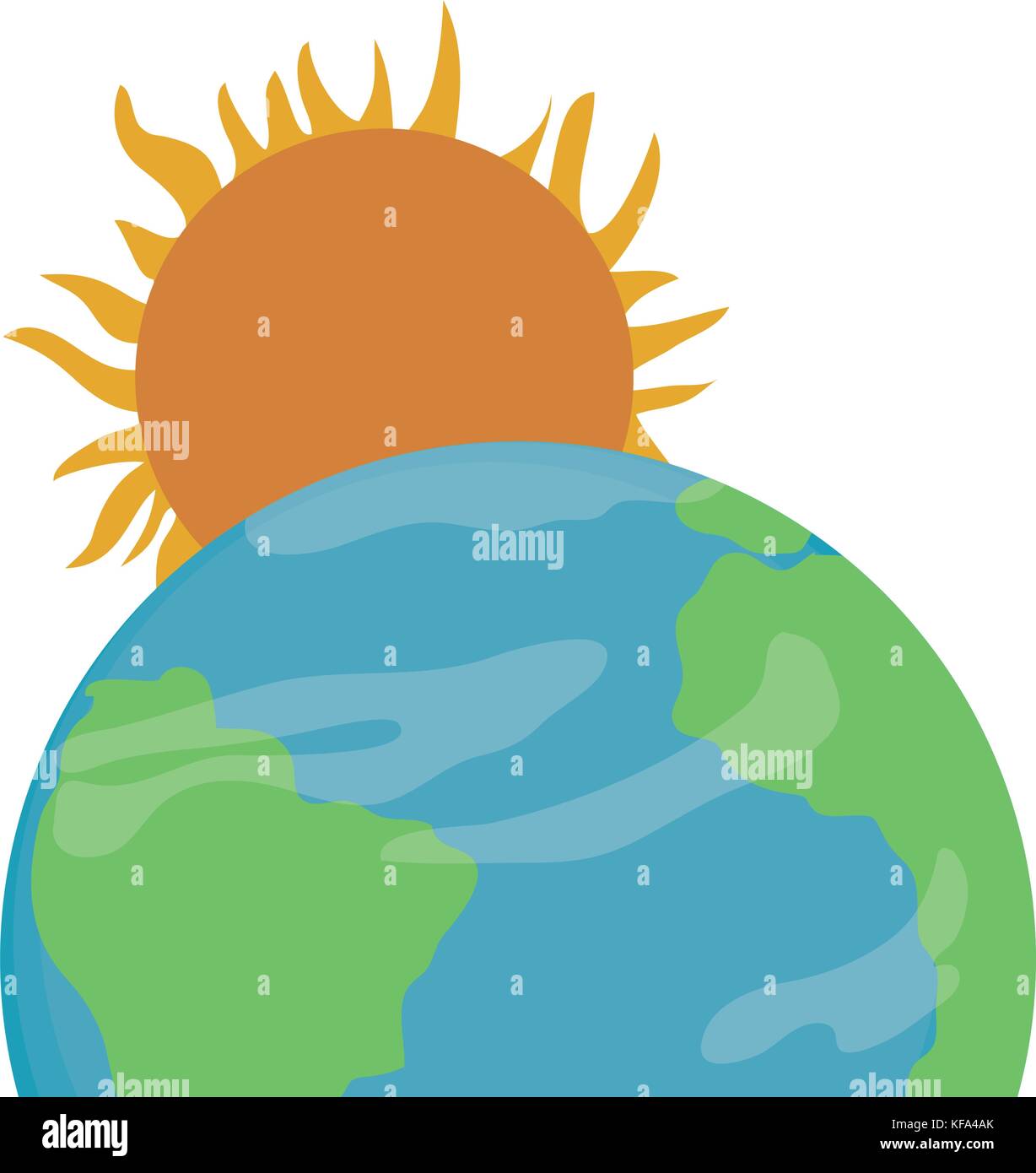 sun and earth planet icon over white background vector illustration ...