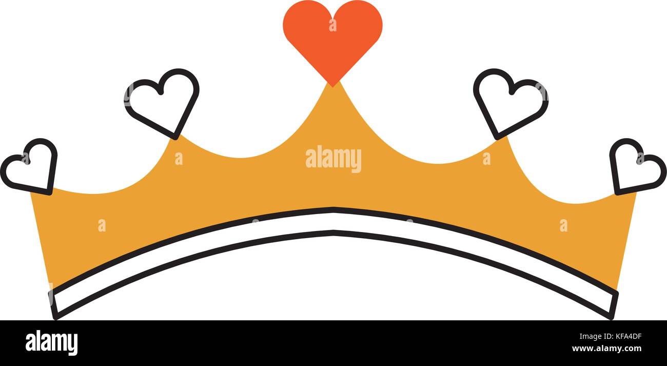 girly princess royalty crown with heart jewels Stock Vector Image & Art ...