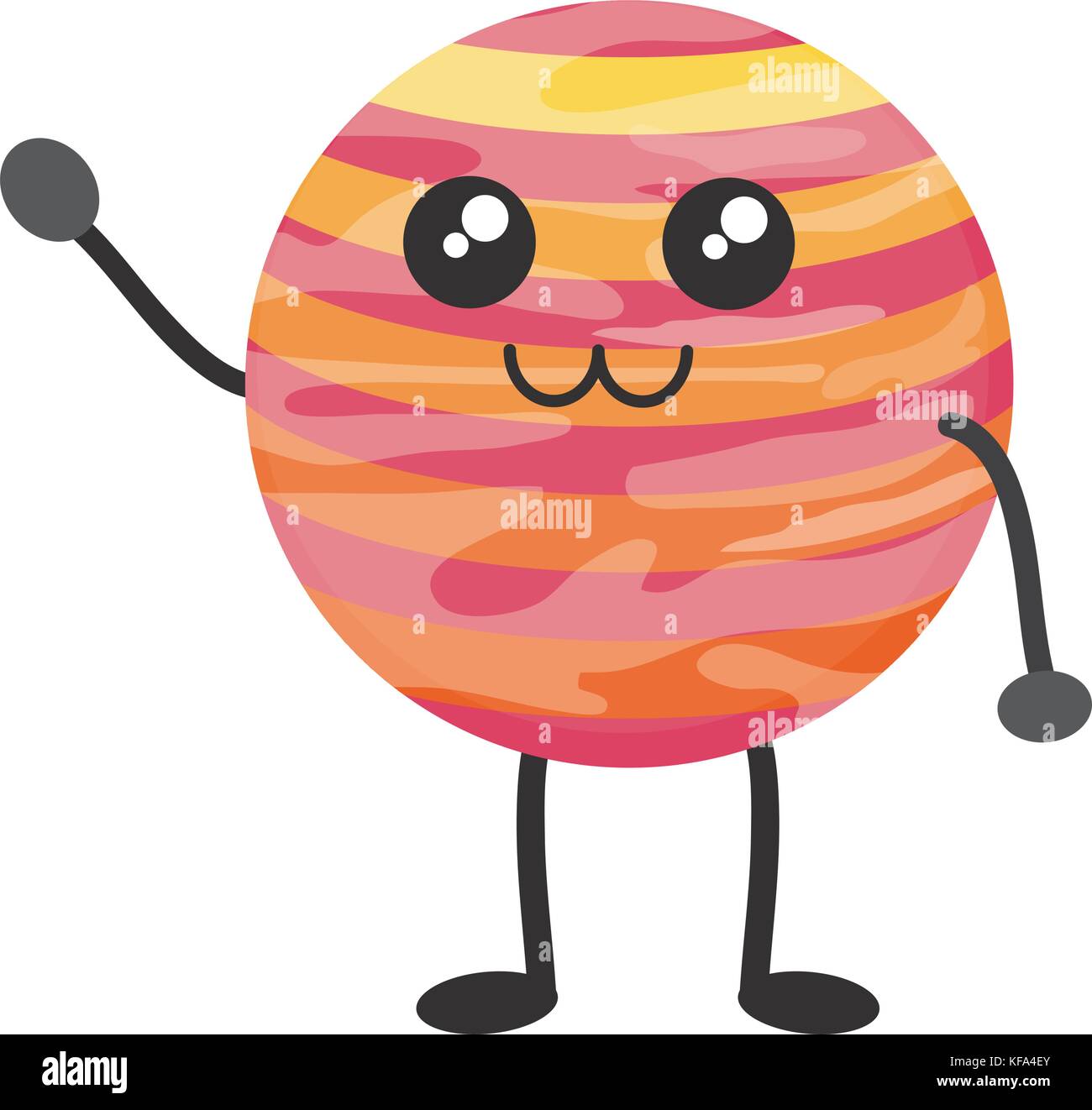 kawaii jupiter icon over white background vector illustration Stock ...