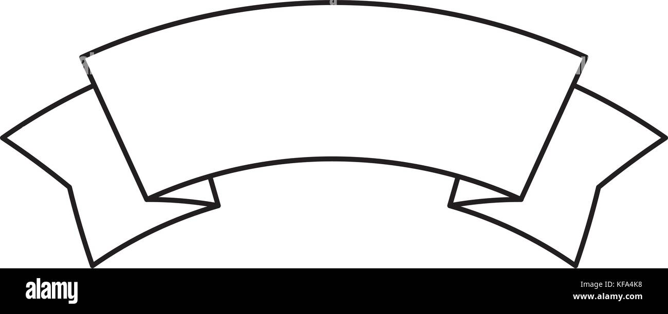 flat line uncolored ribbon over white background vector illustration ...
