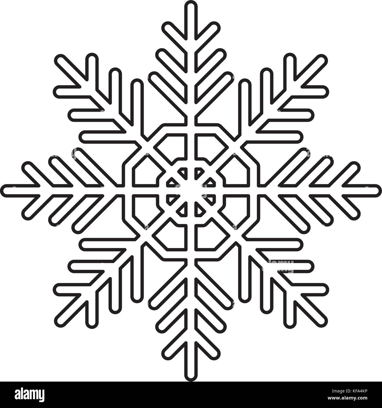 flat line snowflake over white background vector illustration Stock ...