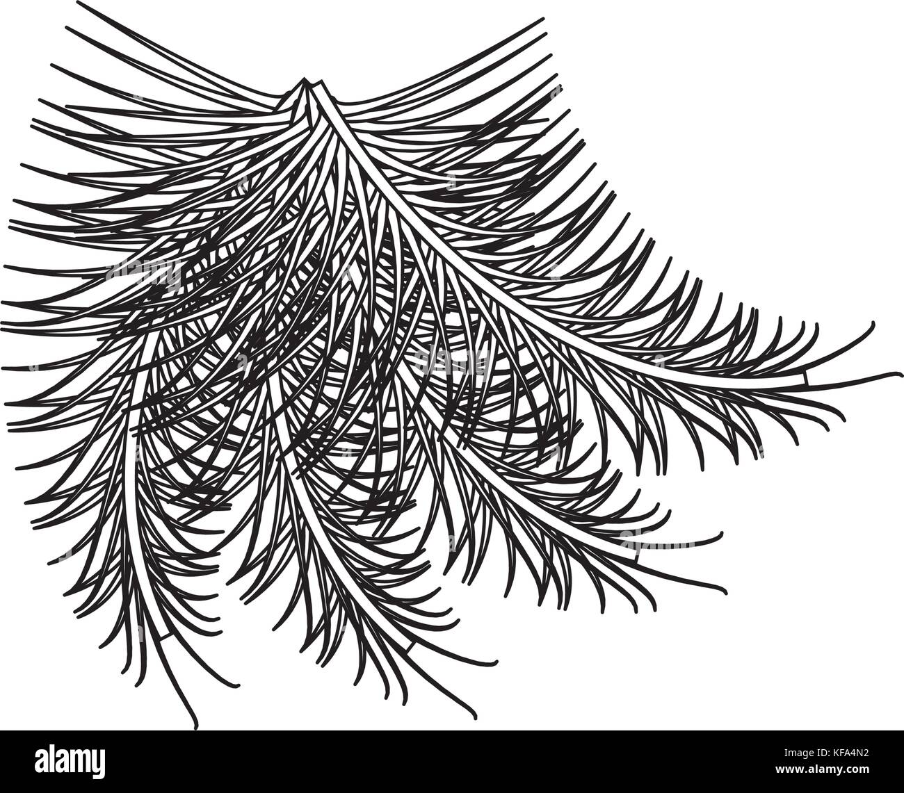 flat line uncolored christmas pick over white background vector ...