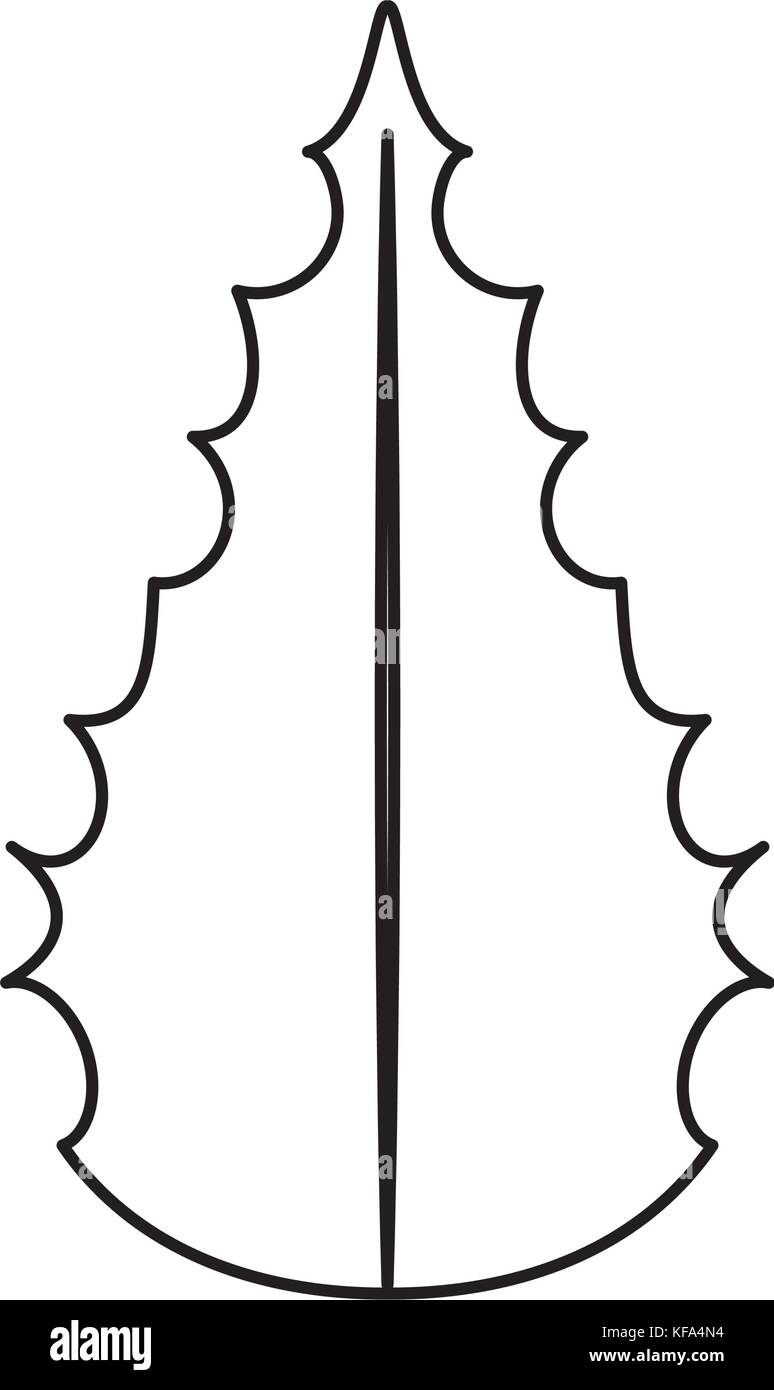 flat line uncolored christmas pick over white background vector ...