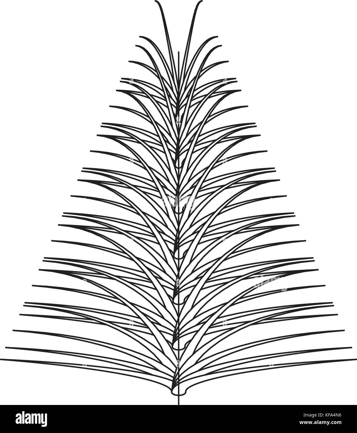 flat line uncolored christmas pick over white background vector ...