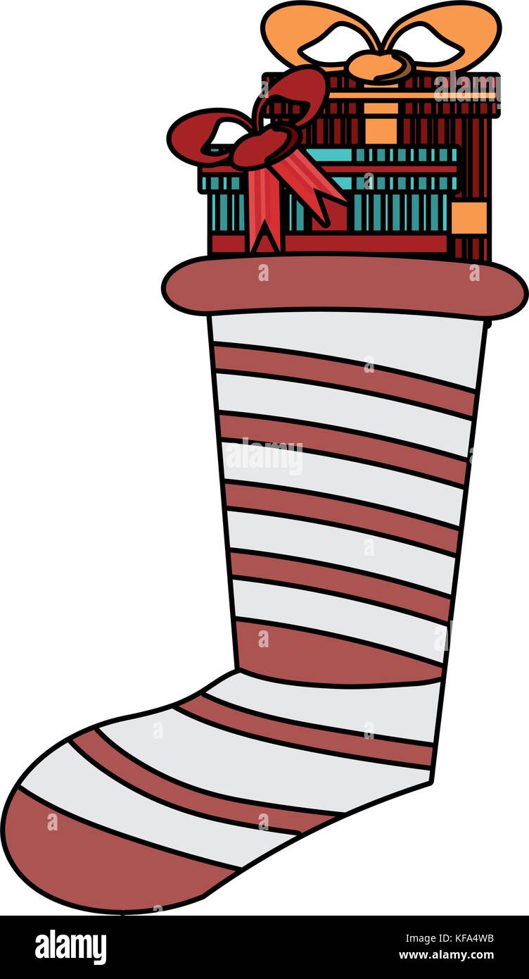 colorful christmas boot over white background vector illustration Stock ...