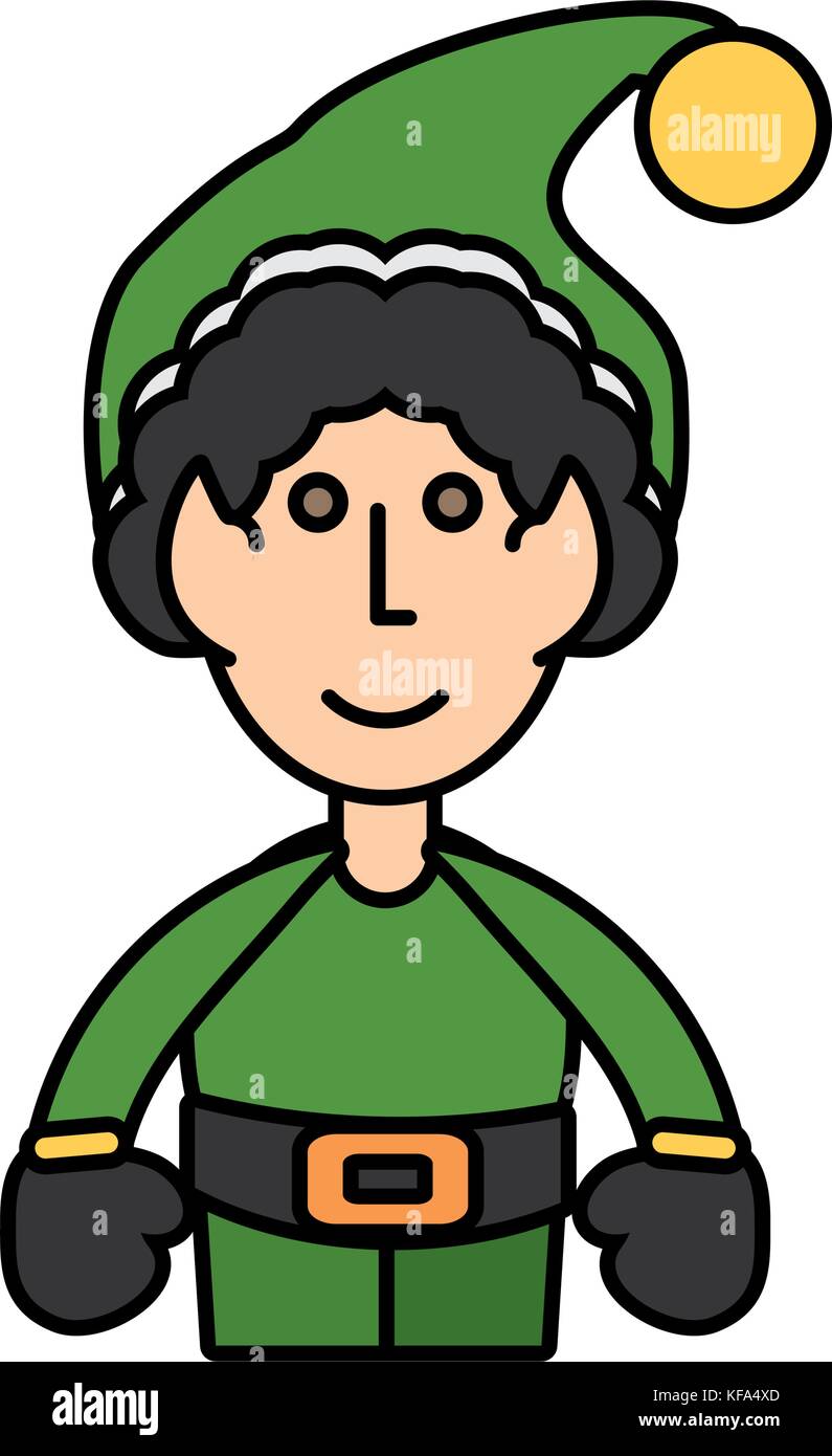 colorful christmas elf over white background vector illustration Stock ...