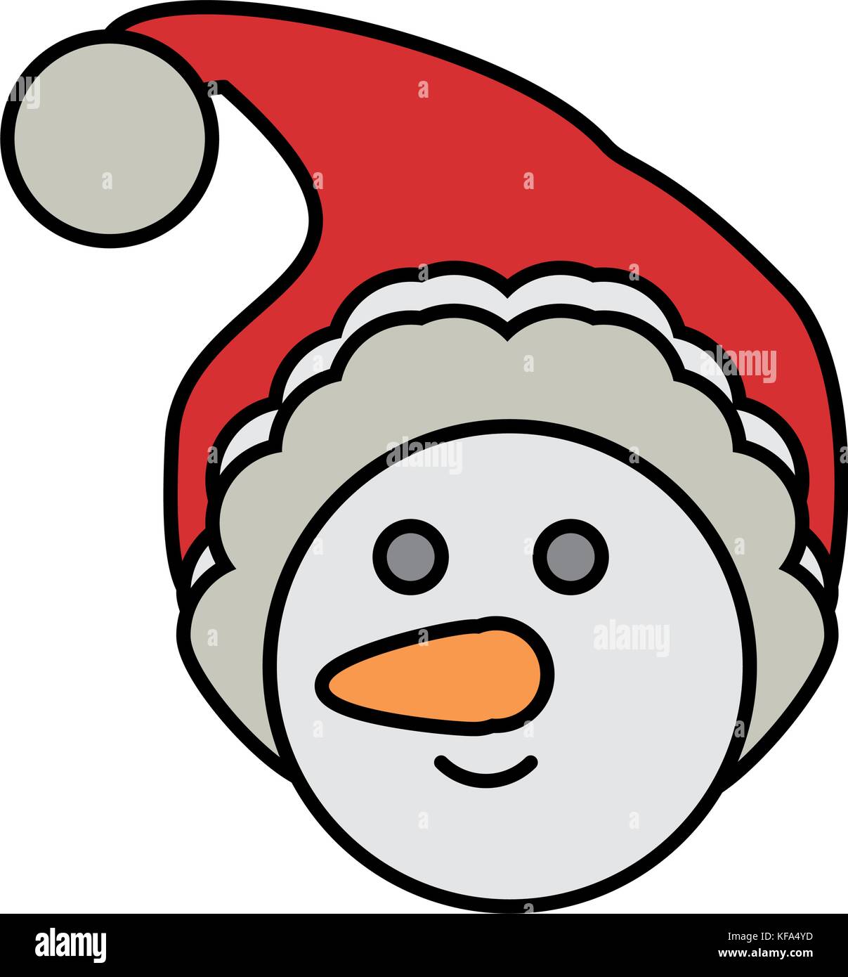 colorful snowman face over white background vector illustration Stock ...