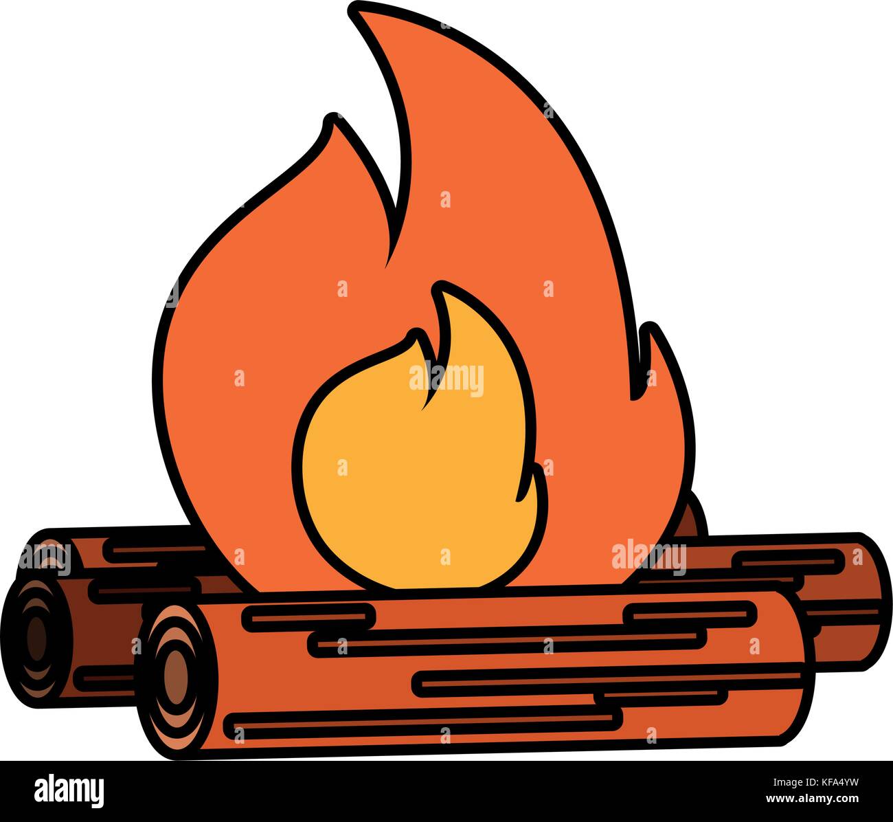 colorful wood fire over white background vector illustration Stock ...