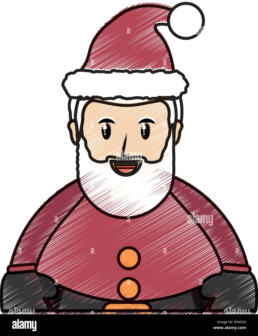 colored santa claus doodle over white background vector illustration ...