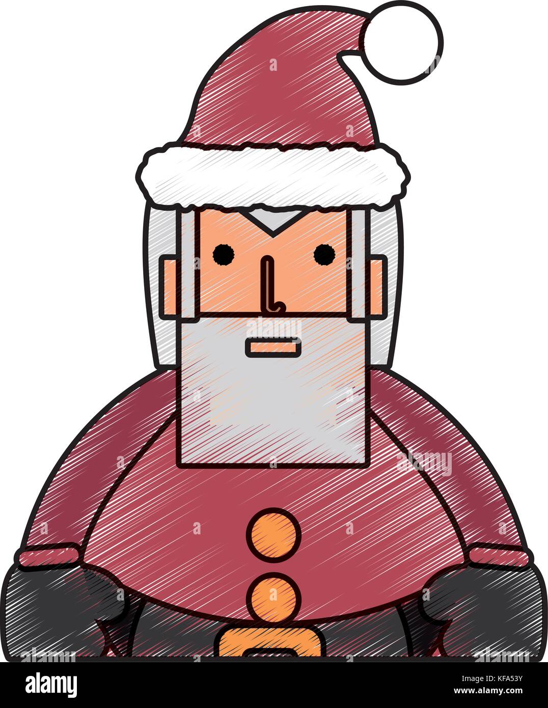 colored santa claus doodle over white background vector illustration ...