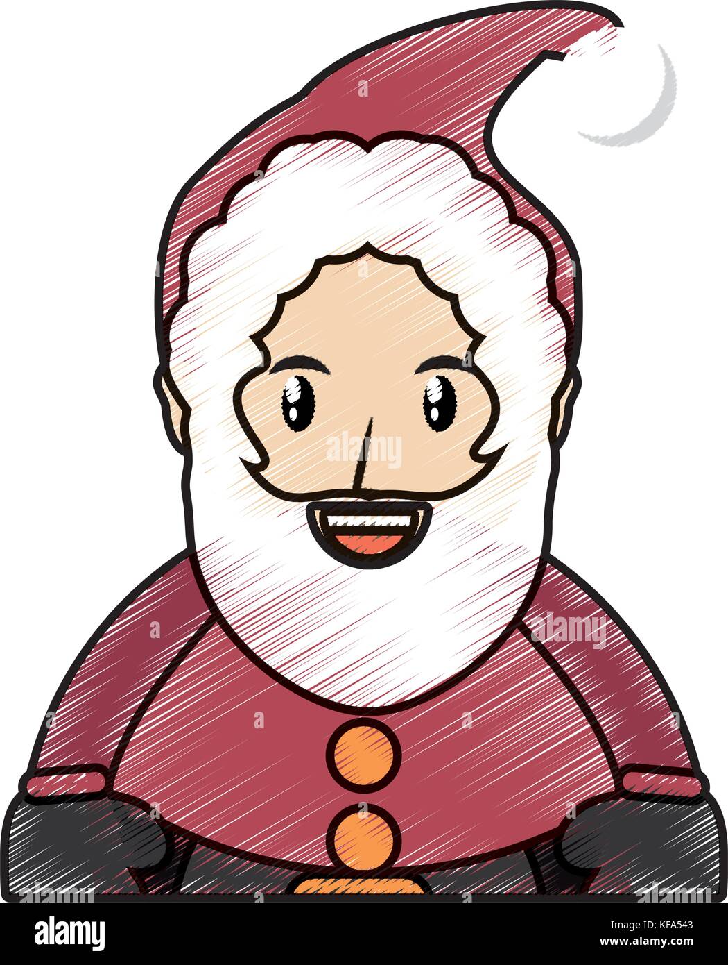 colored santa claus doodle over white background vector illustration ...