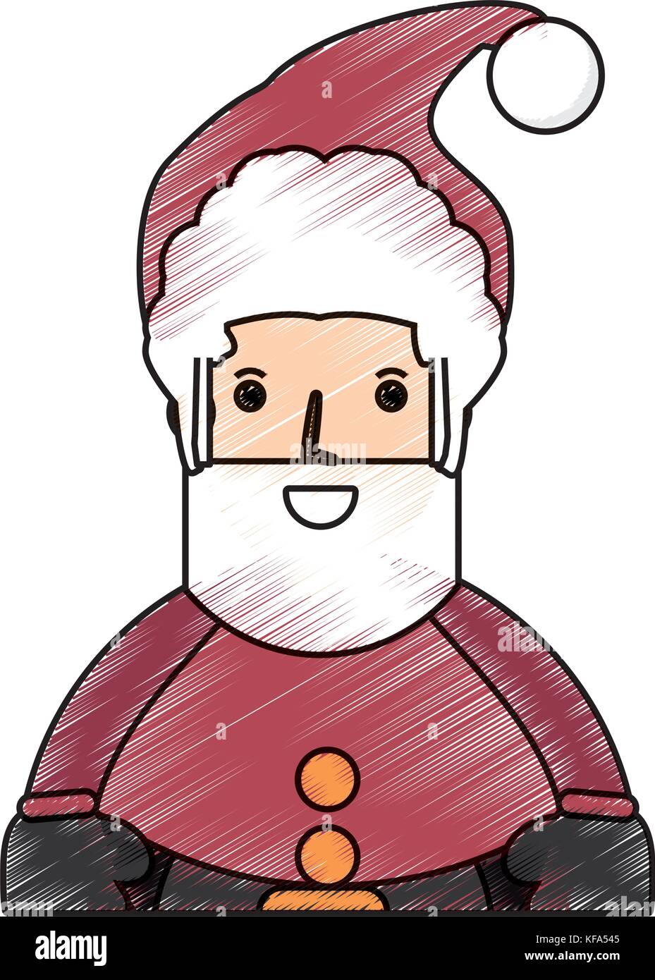 colored santa claus doodle over white background vector illustration ...