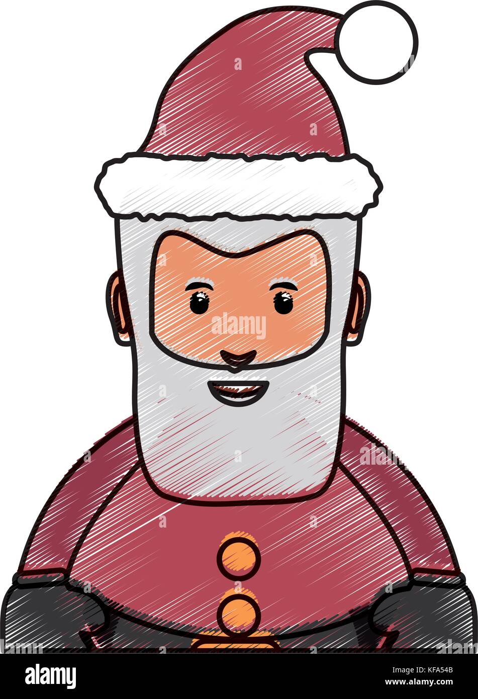 colored santa claus doodle over white background vector illustration ...