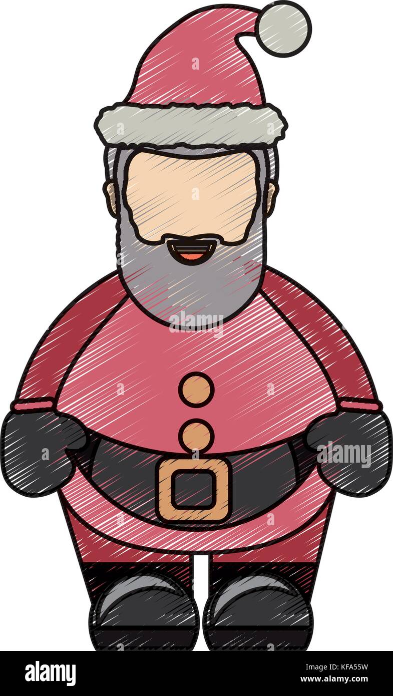 colored santa claus doodle over white background vector illustration ...