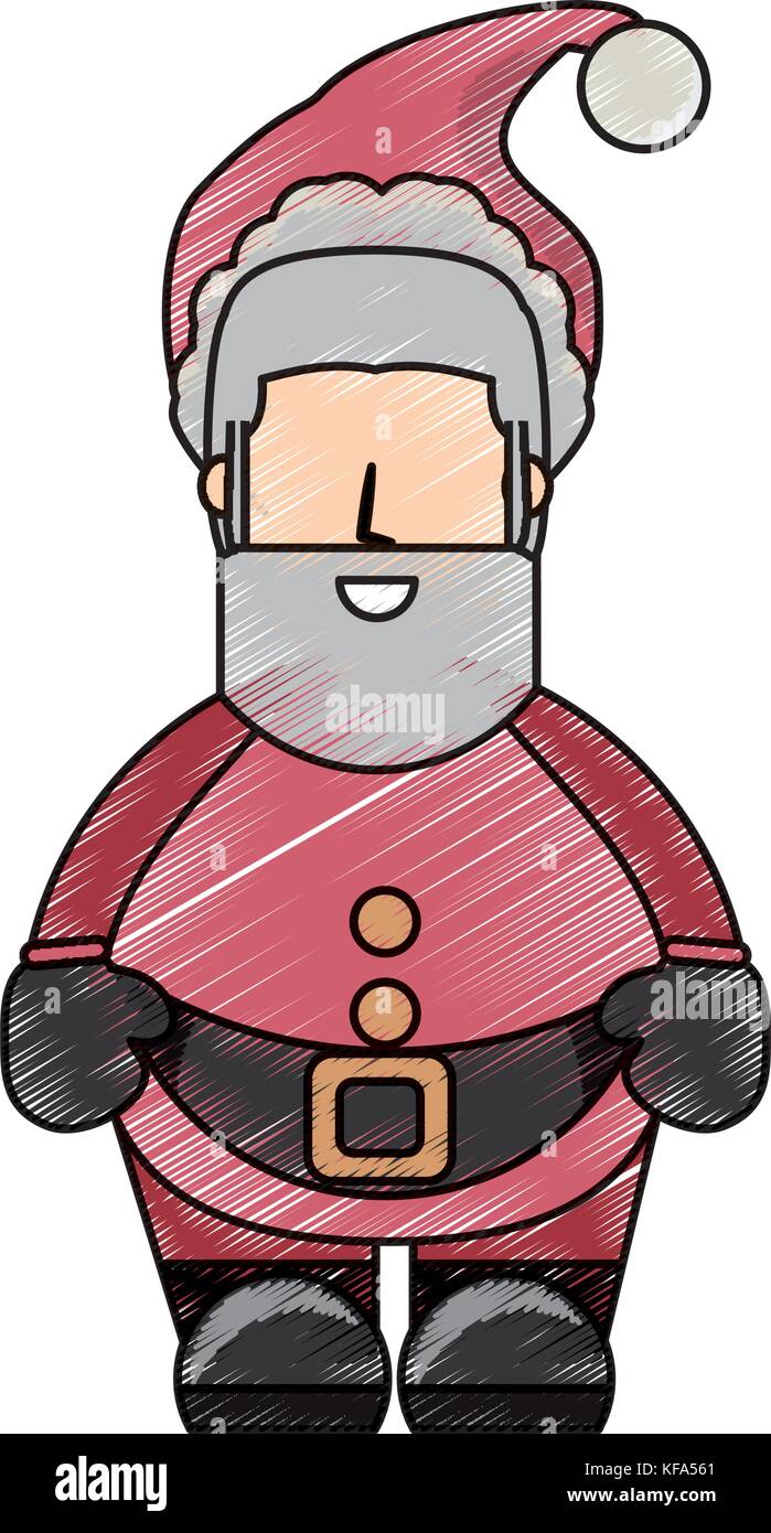 colored santa claus doodle over white background vector illustration ...