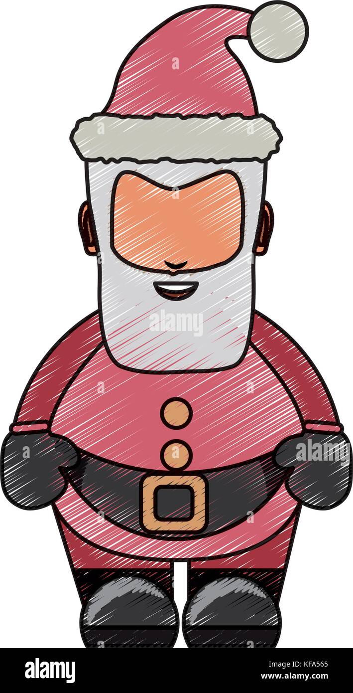 colored santa claus doodle over white background vector illustration ...