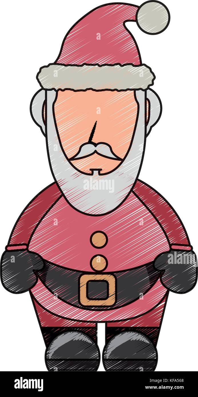 colored santa claus doodle over white background vector illustration ...
