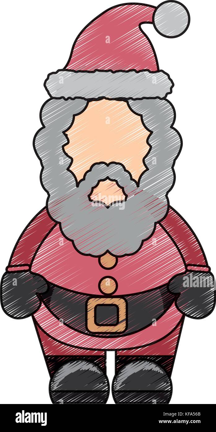 colored santa claus doodle over white background vector illustration ...
