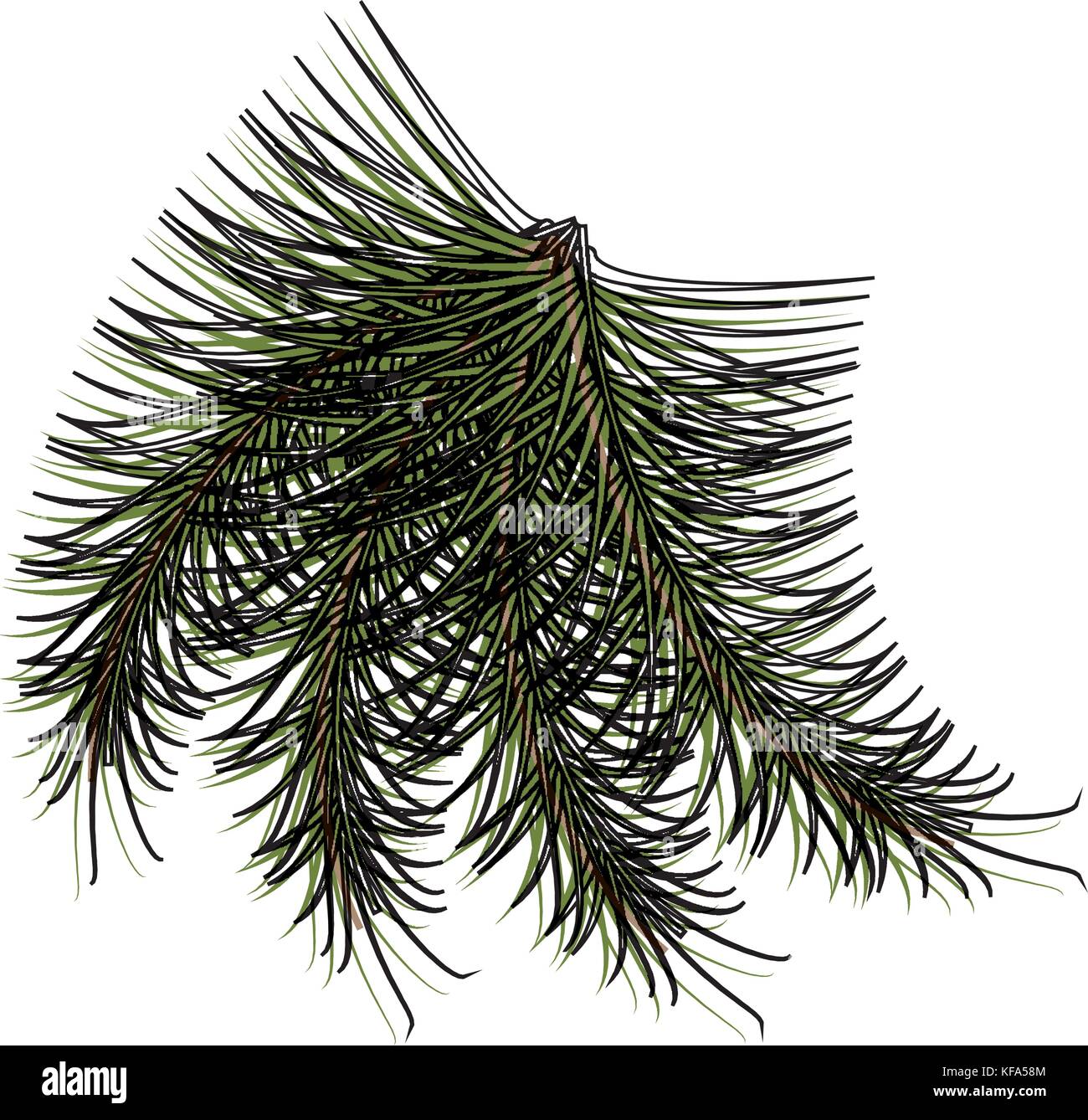 flat line colored christmas pick over white background vector ...