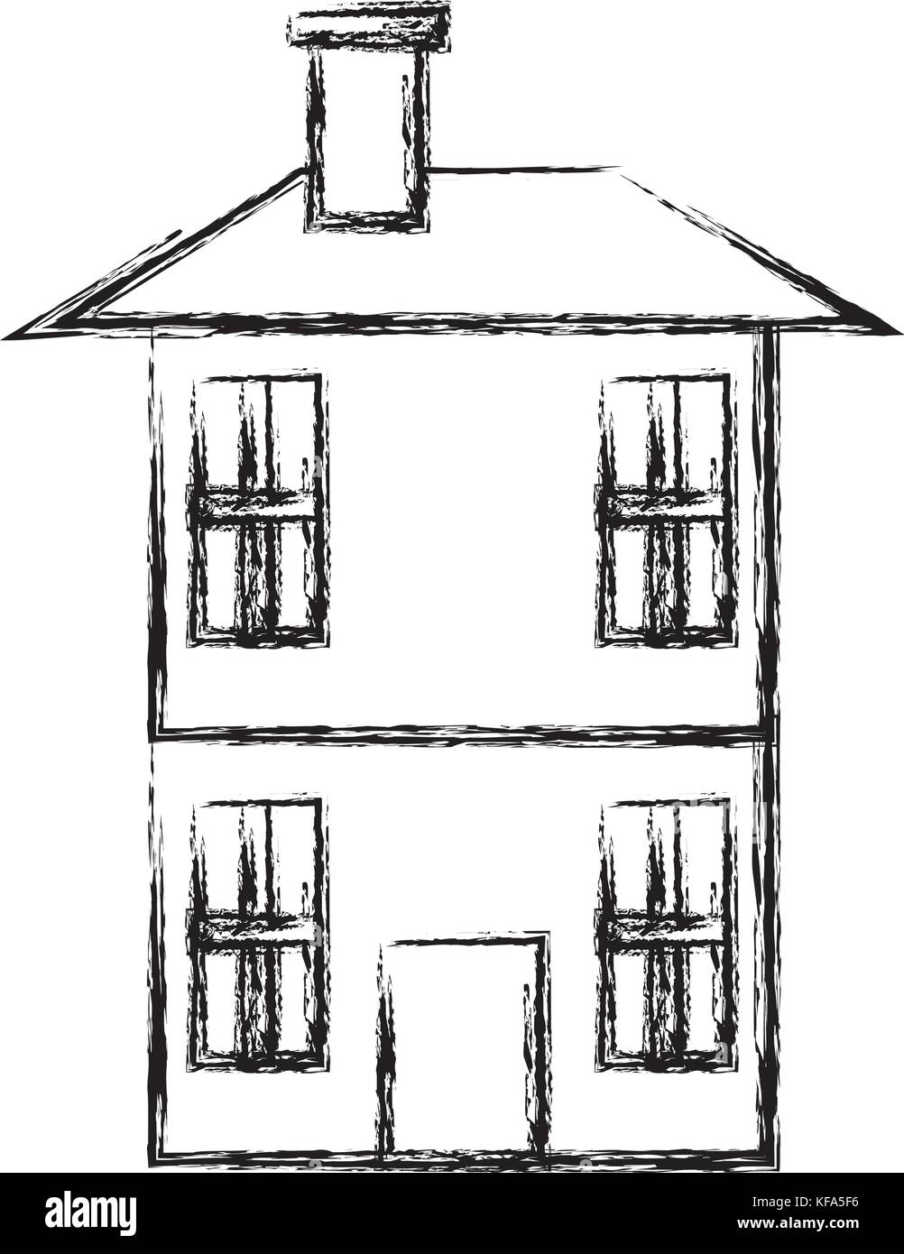 flat line uncolored building over white background vector illustration ...