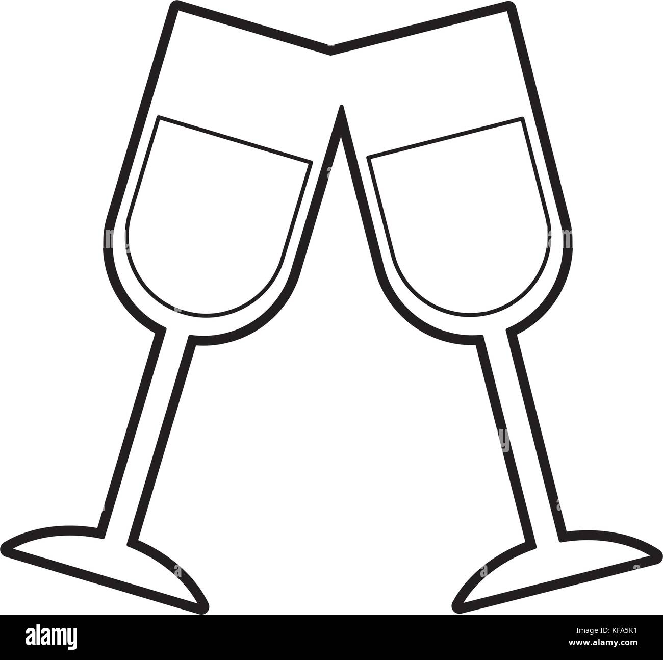 champagne toast cups birthday party celebration Stock Vector Image ...