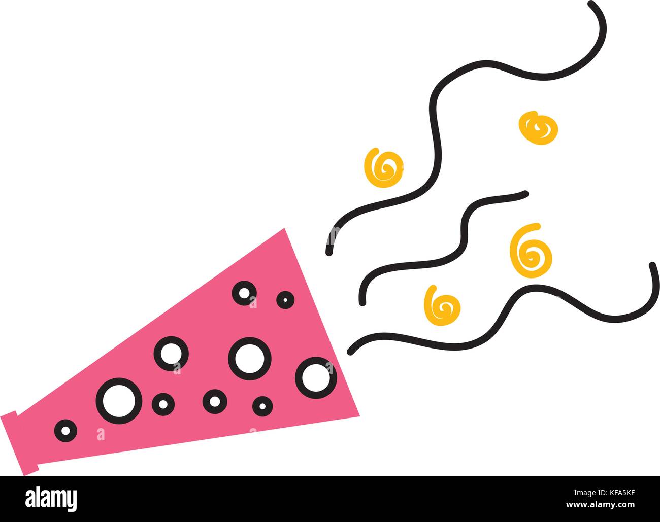 party horn blower confetti celebration birthday Stock Vector Image ...