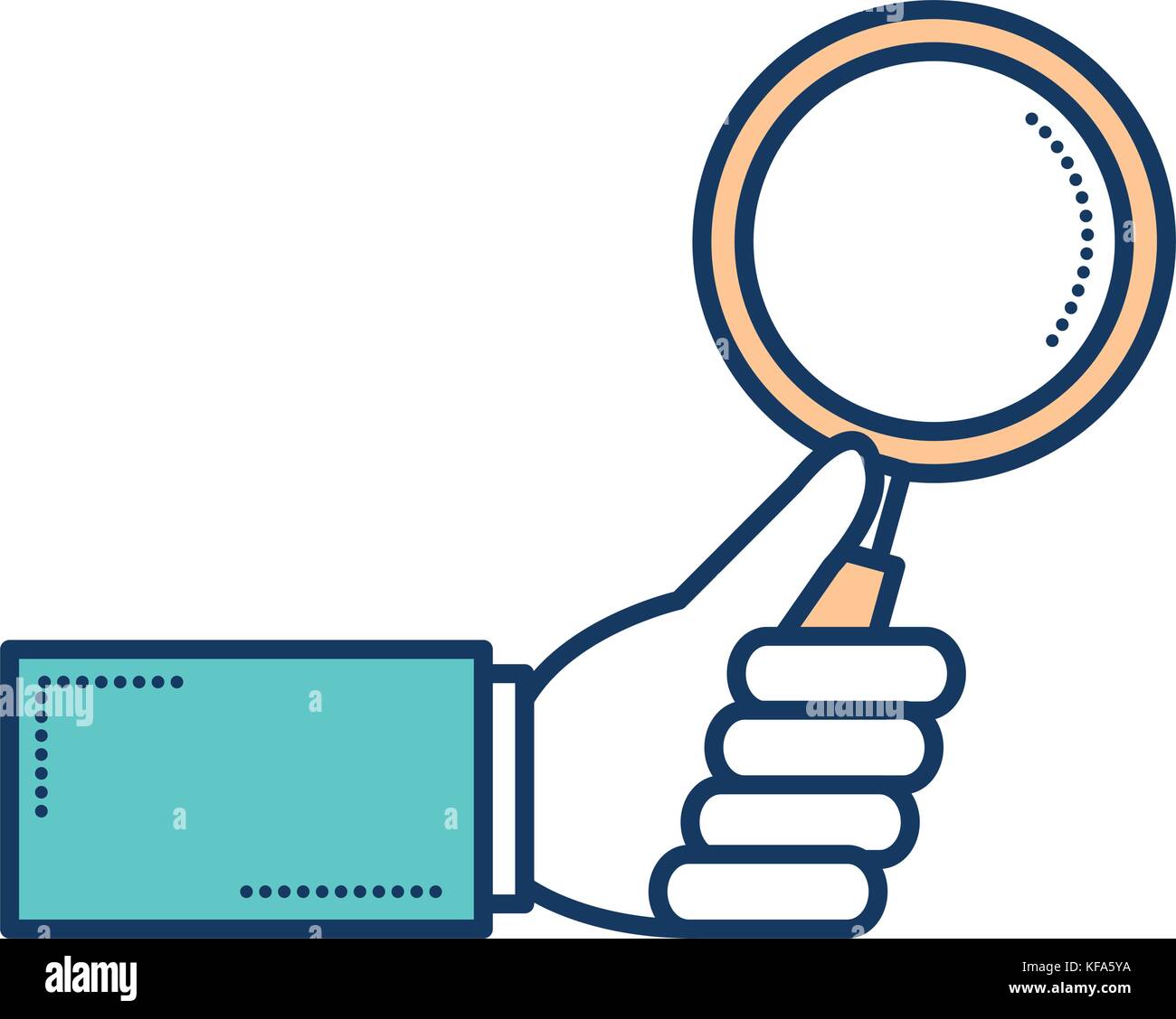 hand human with magnifying glass isolated icon vector illustration ...