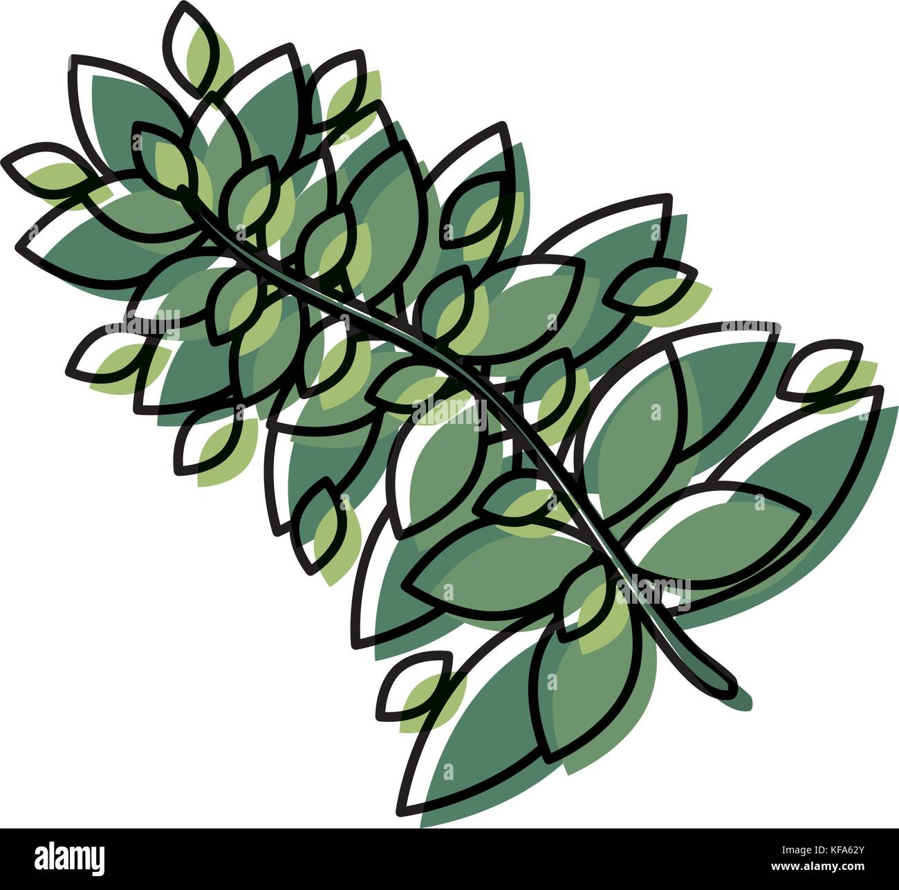 stem with leaves icon over white background vector illustration Stock ...