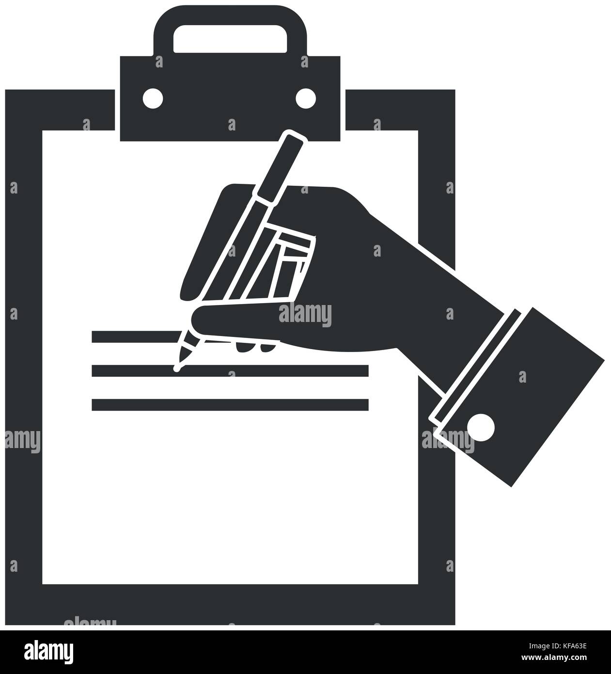 clipboard paper with hand signing vector illustration design Stock ...